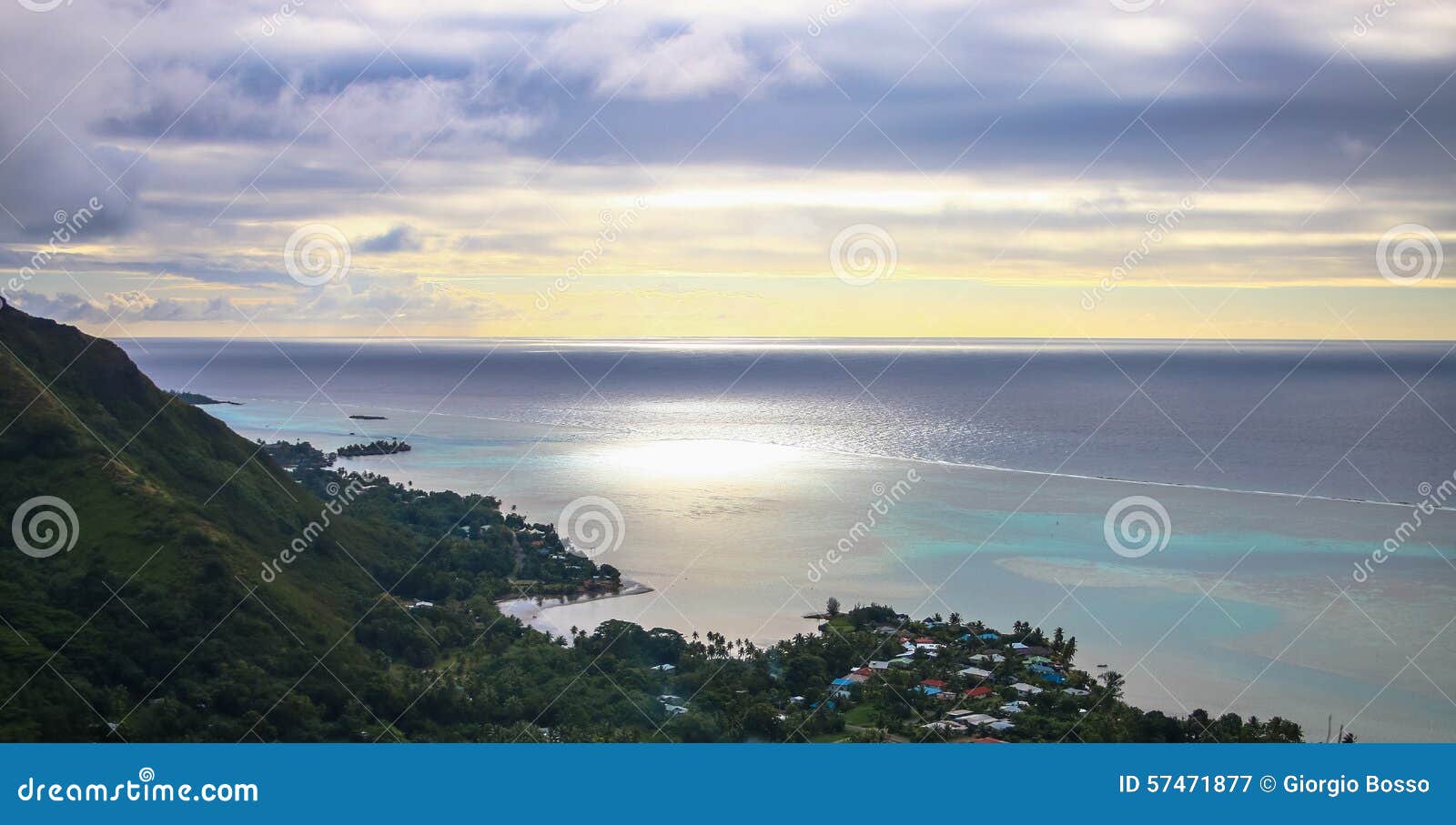 Polynesian sunset - Moorea stock image. Image of moorea - 57471877
