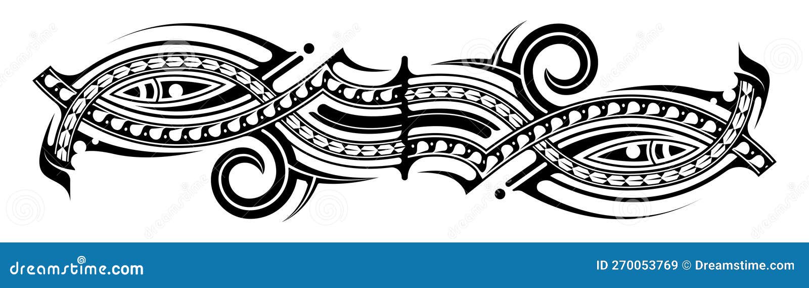 Abstract Polynesian Ethnic Pattern Stock Vector - Illustration of ...