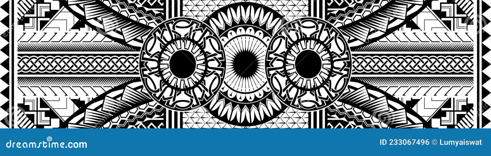 Abstract Polynesian Ethnic Pattern Stock Vector - Illustration of ...