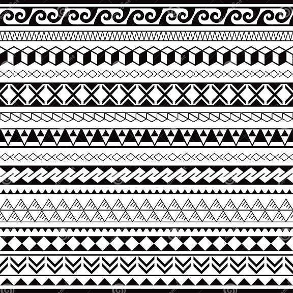 Polynesian Tattoo Seamless Vector Tribal Pattern, Hawaiian Traditional ...