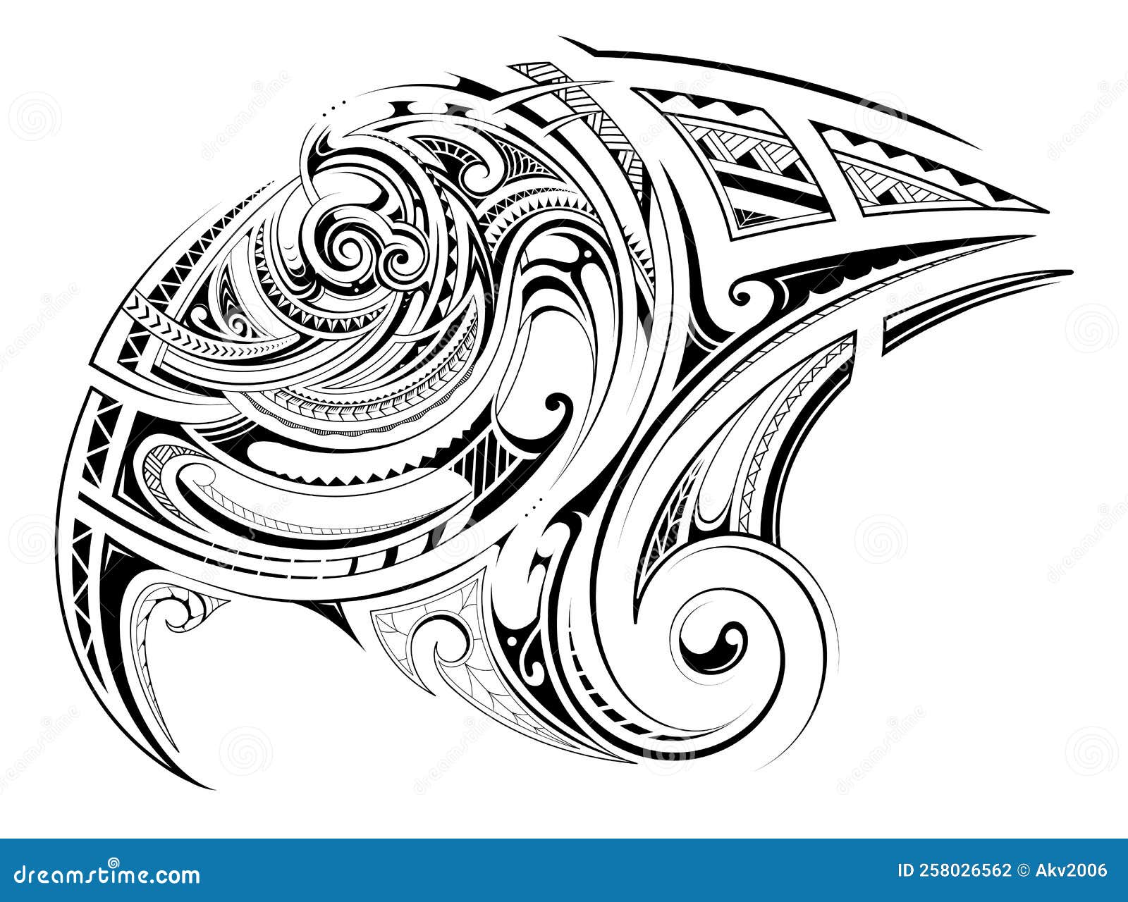 Polynesian Tribal Tattoo Design Stock Vector - Illustration of style ...