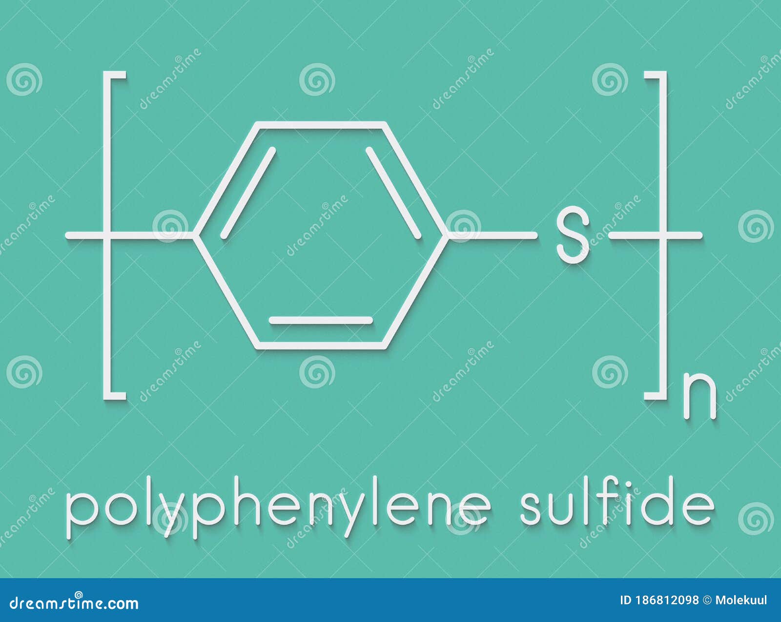 Polyphenylene Sulfide PPS Polymer, Chemical Structure. Commonly Used ...
