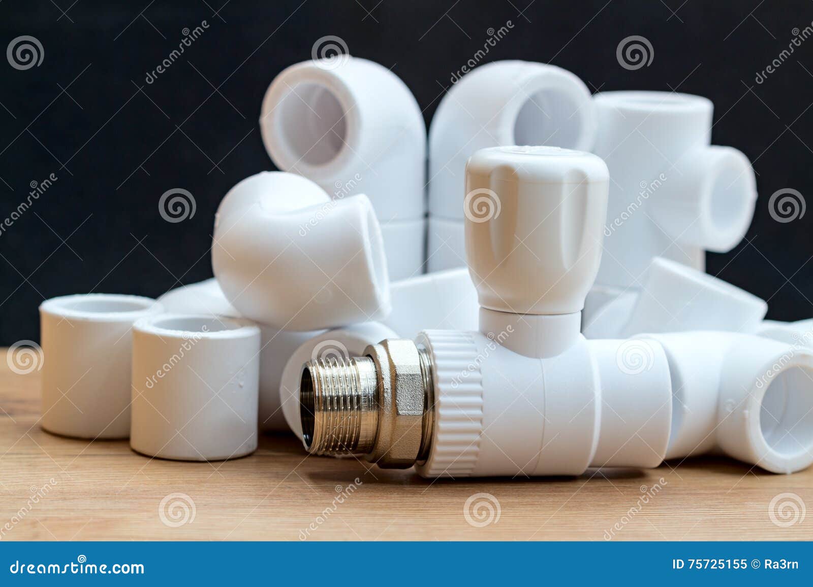 Polypropylene Parts for Plumbing Stock Image - Image of polypropylene ...
