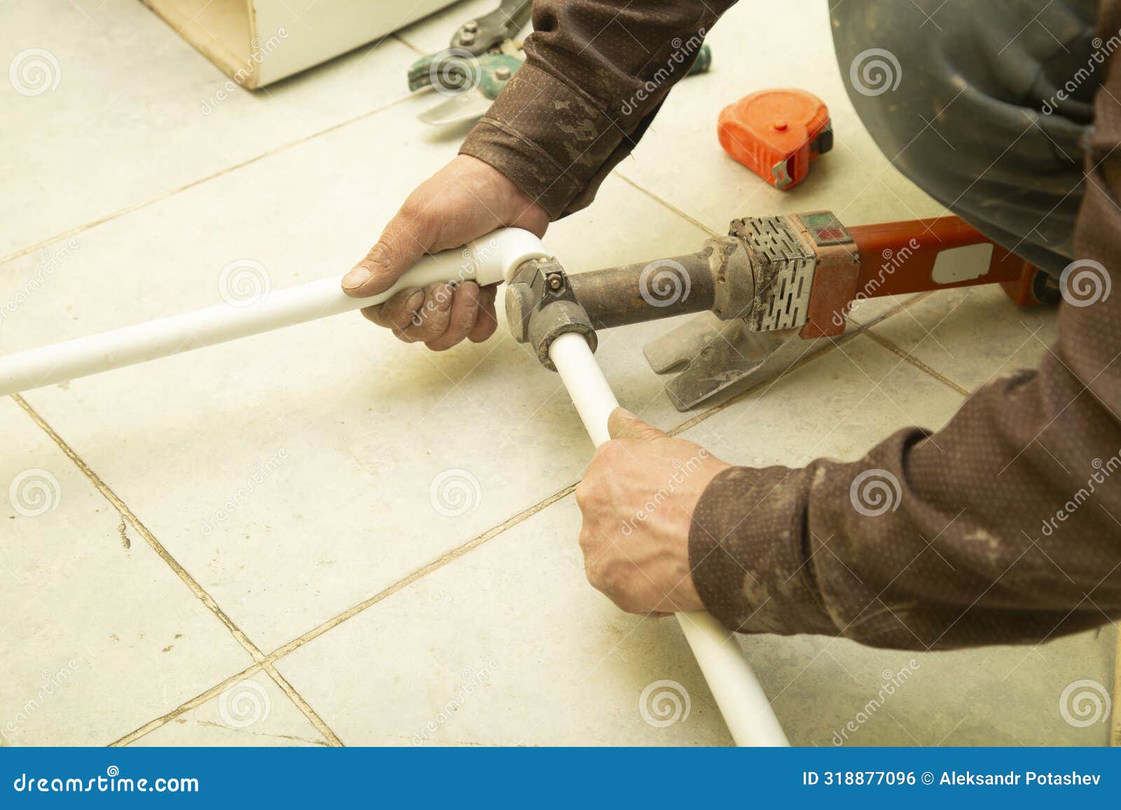 Polypropylene Pipes. Installation of Polypropylene Pipes at Home Stock ...