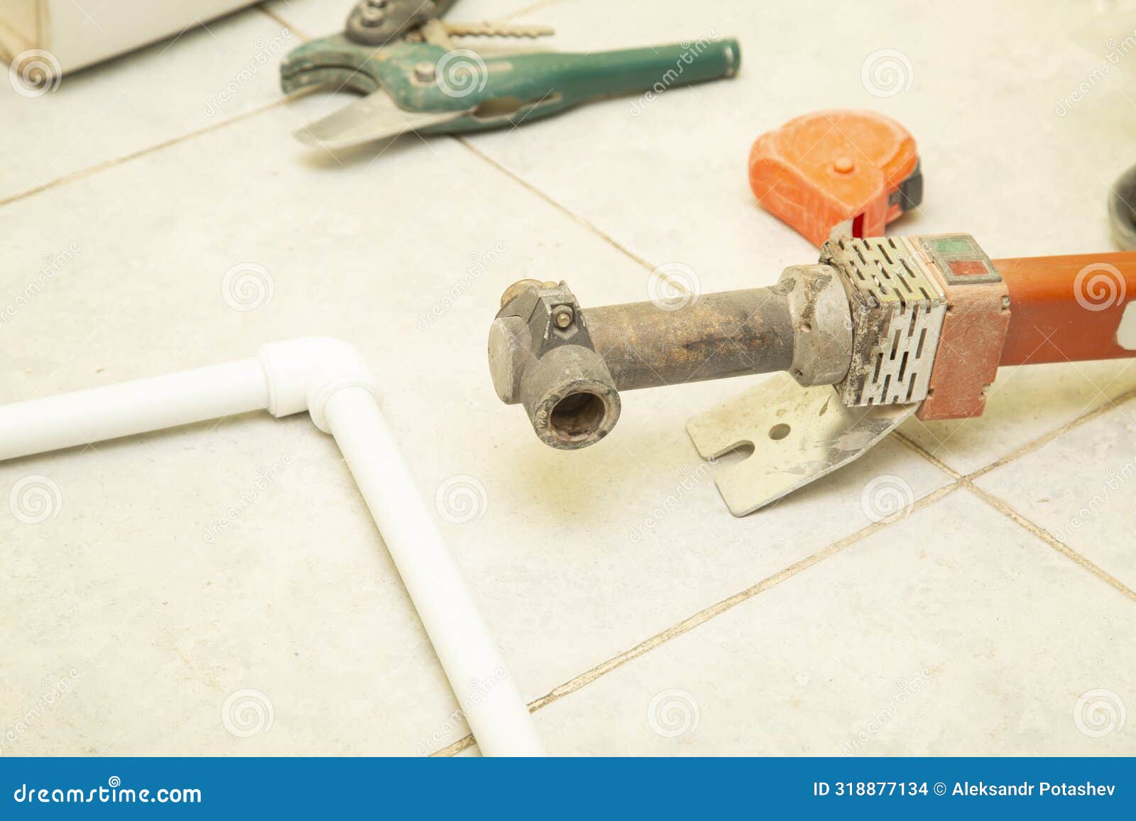 Polypropylene Pipes. Installation of Polypropylene Pipes at Home Stock ...