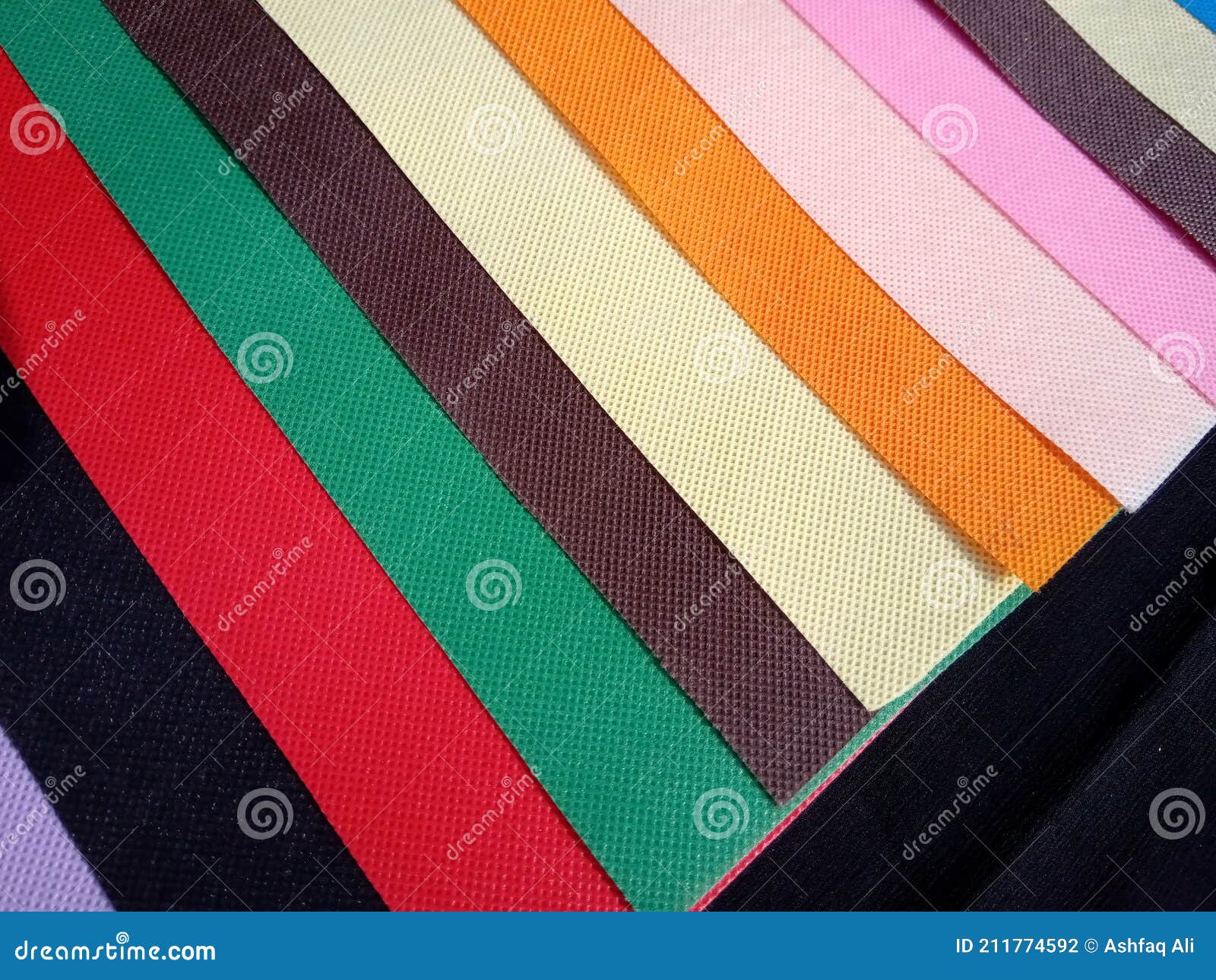 Polypropylene Spunbond Nonwoven Fabric with Different Colours on White ...