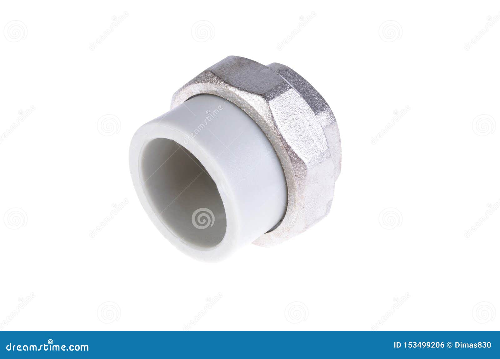 Polypropylene Threaded Coupling on a White Background. American ...