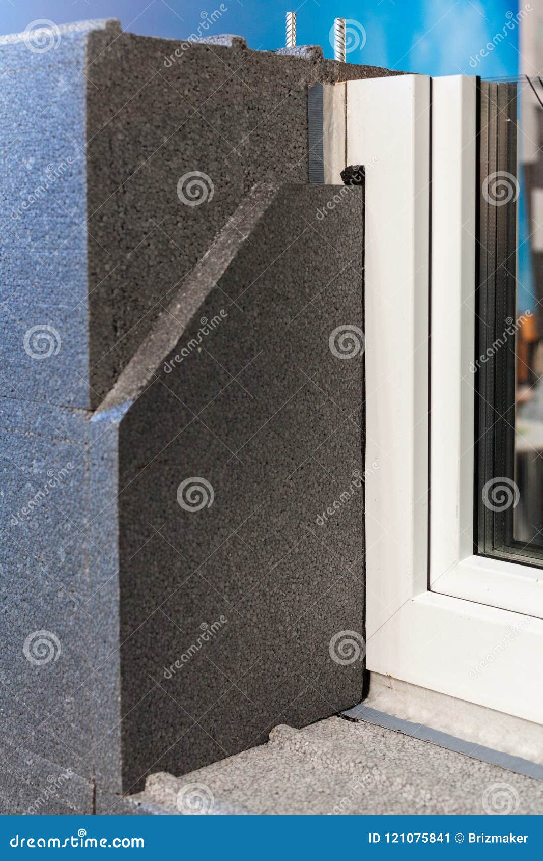 Polystyrene Blocks or Expanded Eps Bricks with Plastic Window. Stock ...