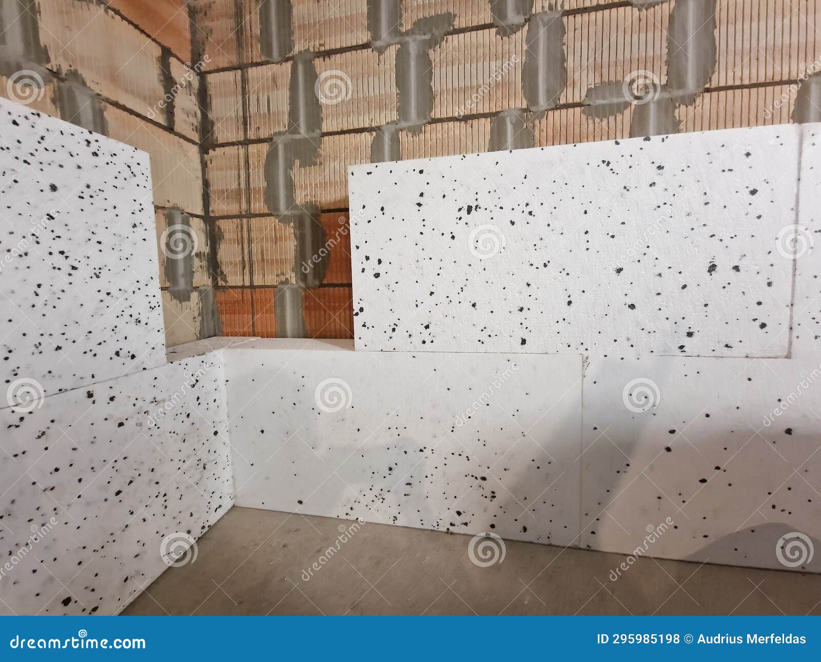 Polystyrene Blocks for Passive House Under Construction Stock Photo ...