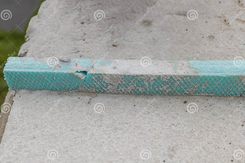 Polystyrene in Concrete Foundation for a Expansion Joint Stock Image ...