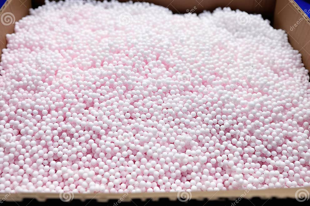 Polystyrene Foam Beads in a Cardboard Box Stock Photo - Image of ...