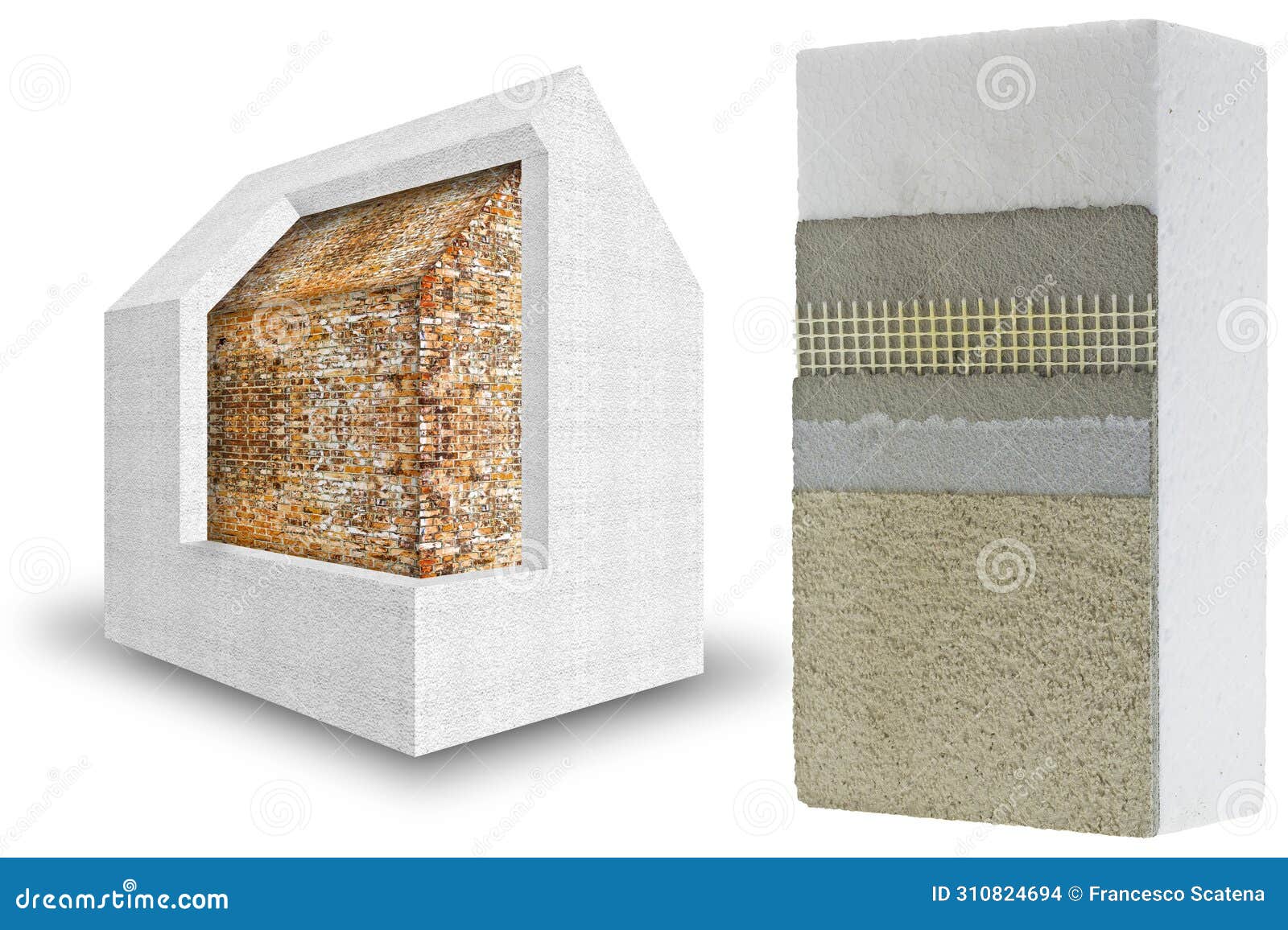 Polystyrene Thermal Insulation Cross-Section Layered Infographics ...