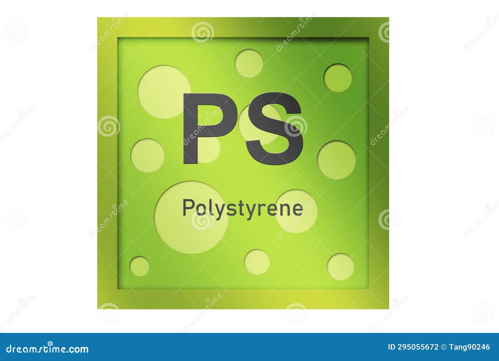 Polystyrene (PS) Polymer on Green Background Stock Illustration ...