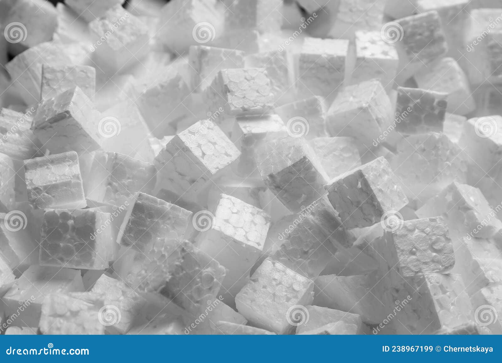 Polystyrene Styrofoam Pieces for Packaging As Background, Closeup Stock ...