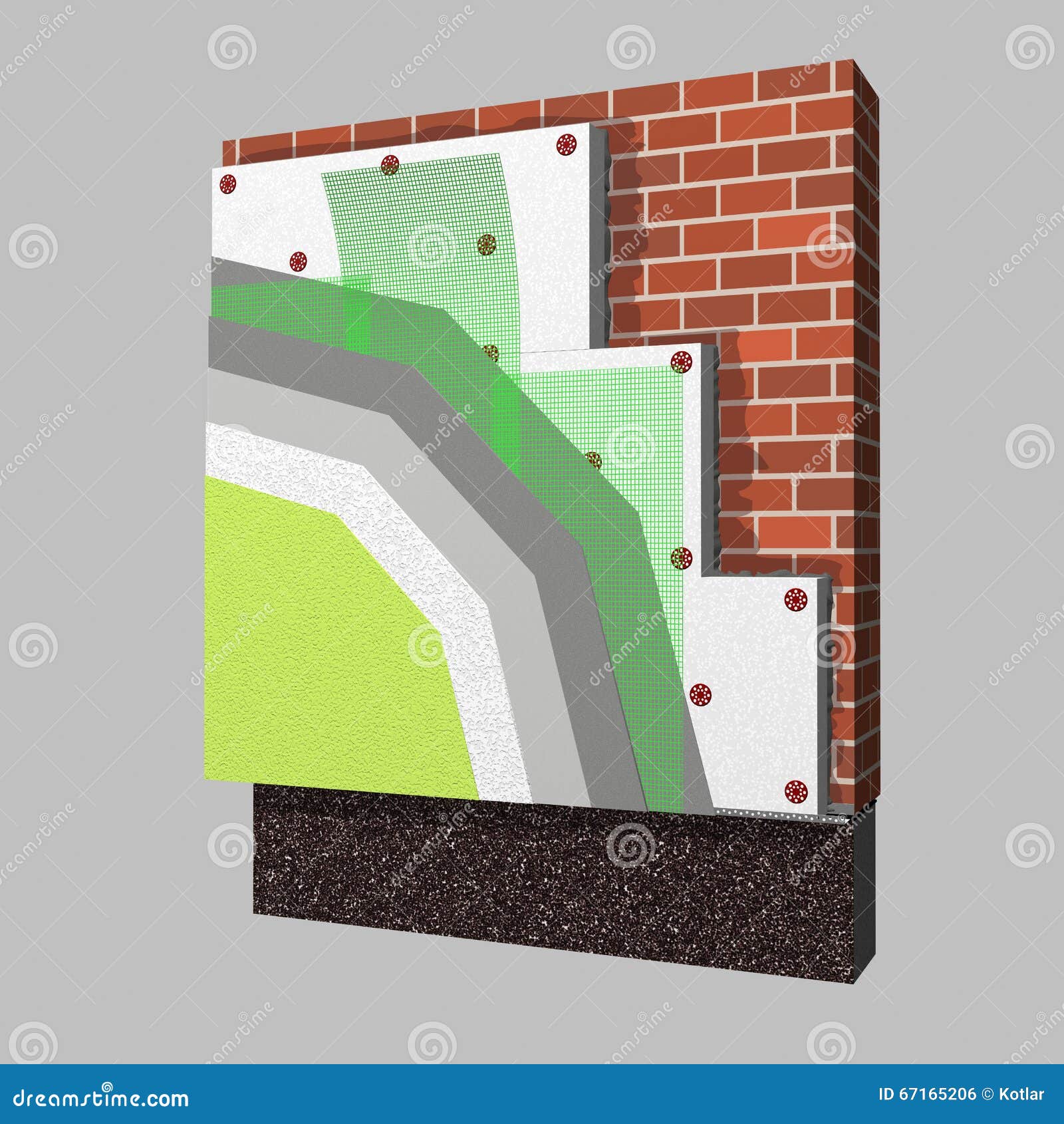 Polystyrene Wall Insulation 3d Scheme Stock Photography | CartoonDealer ...