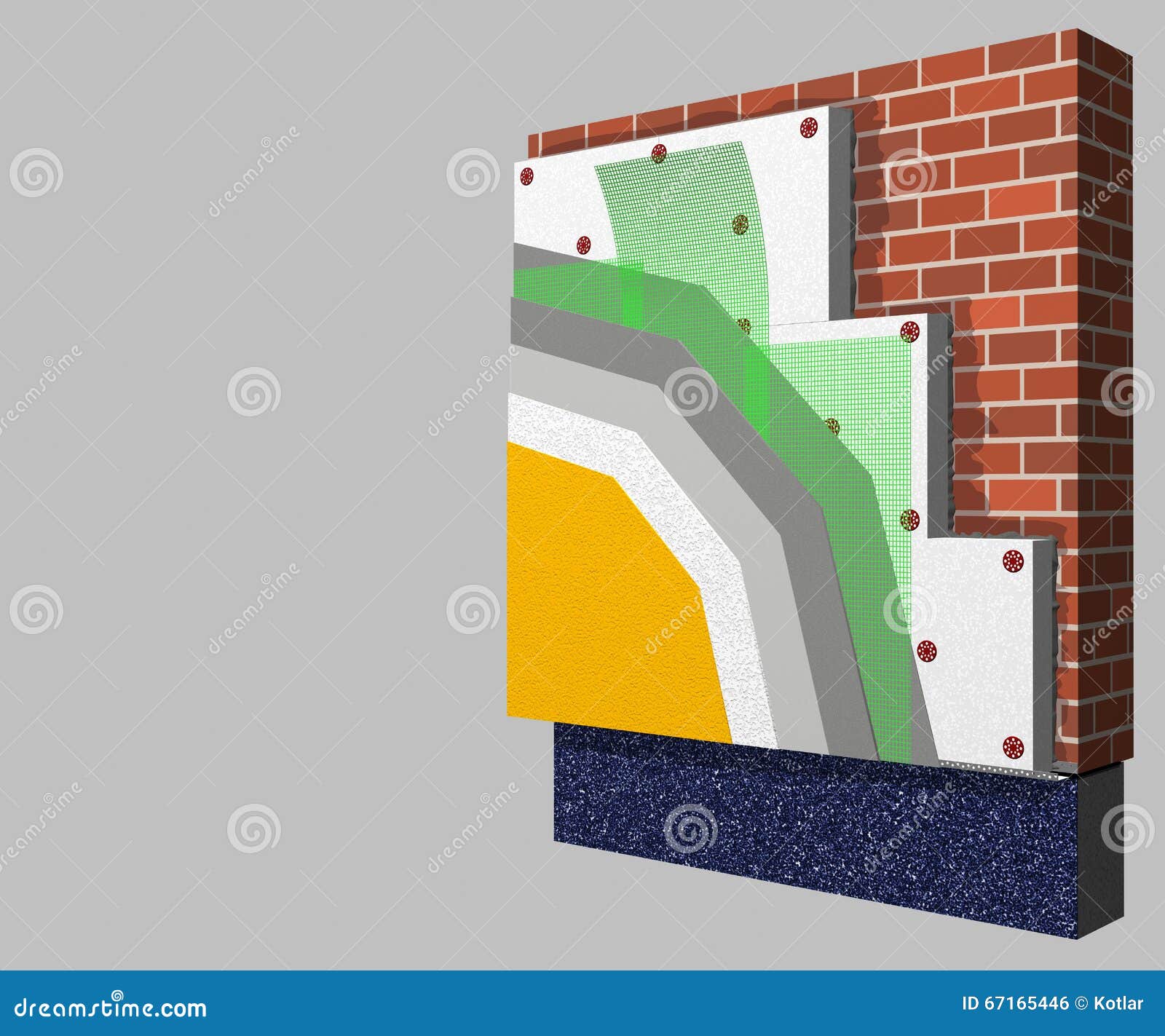 Polystyrene Wall Insulation 3d Scheme Royalty-Free Stock Photo ...