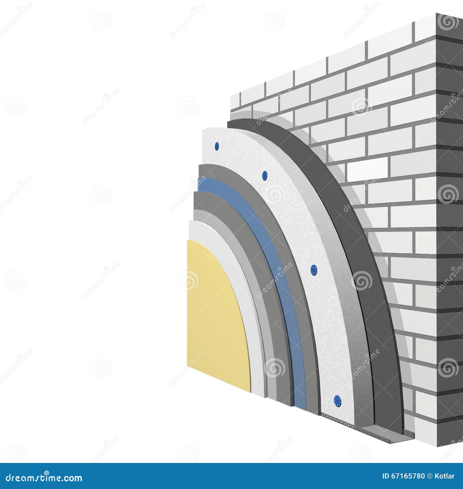 Polystyrene Wall Insulation 3d Scheme Stock Illustration - Illustration ...
