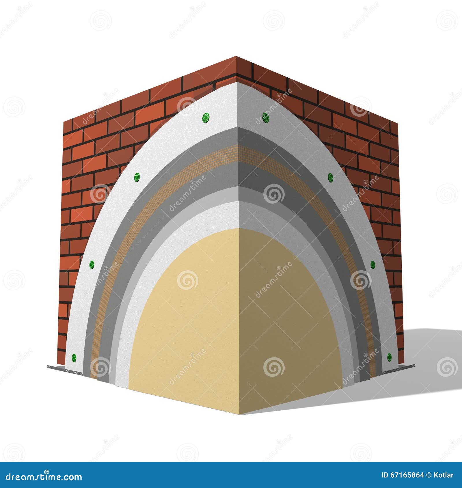 Polystyrene Thermal Insulation Cross-Section Layered Infographics ...