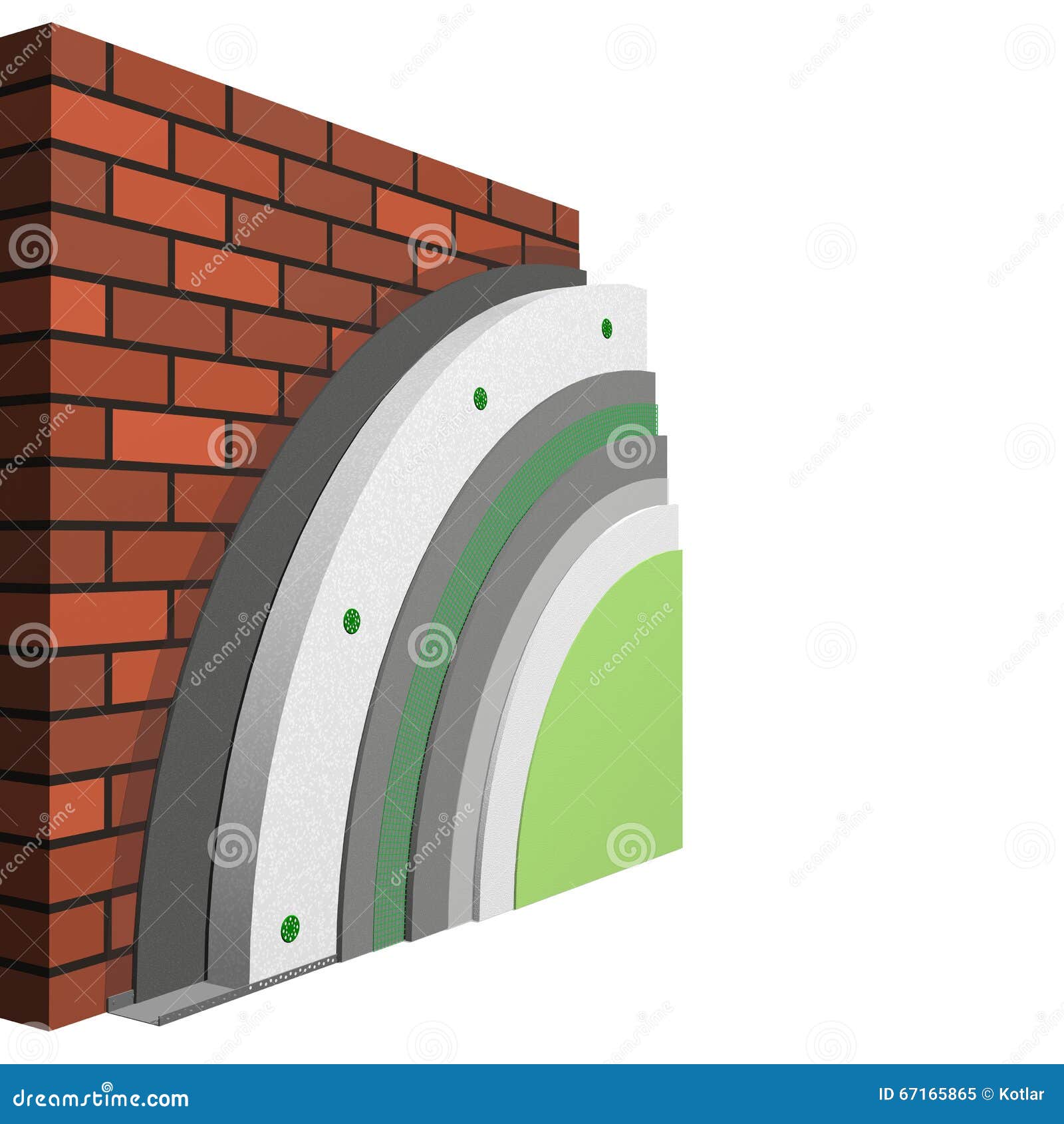 Polystyrene Thermal Insulation Cross-Section Layered Infographics ...