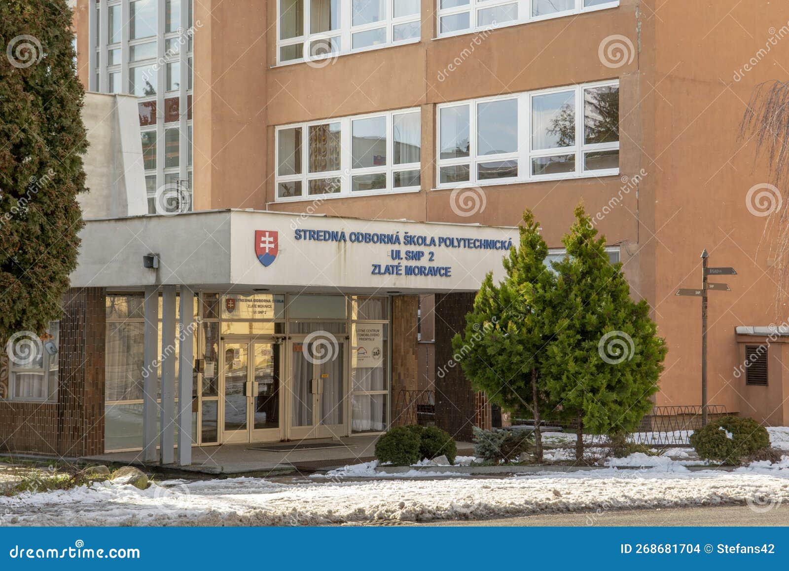 The Polytechnic Secondary School Building in Zlate Moravce. Slovakia ...