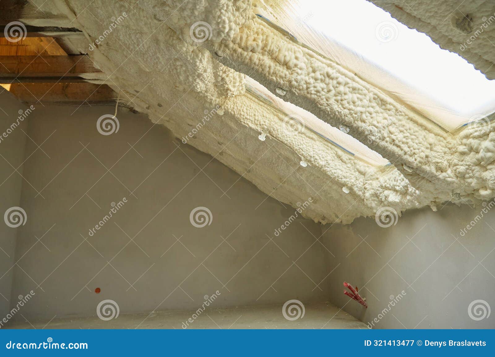 Polyurea Spraying, Foam Coating Insulation of Roof Stock Image - Image ...