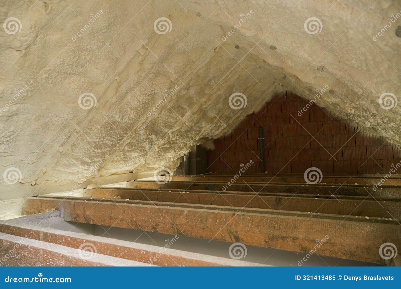 Polyurea Spraying, Foam Coating Insulation of Roof Stock Image - Image ...