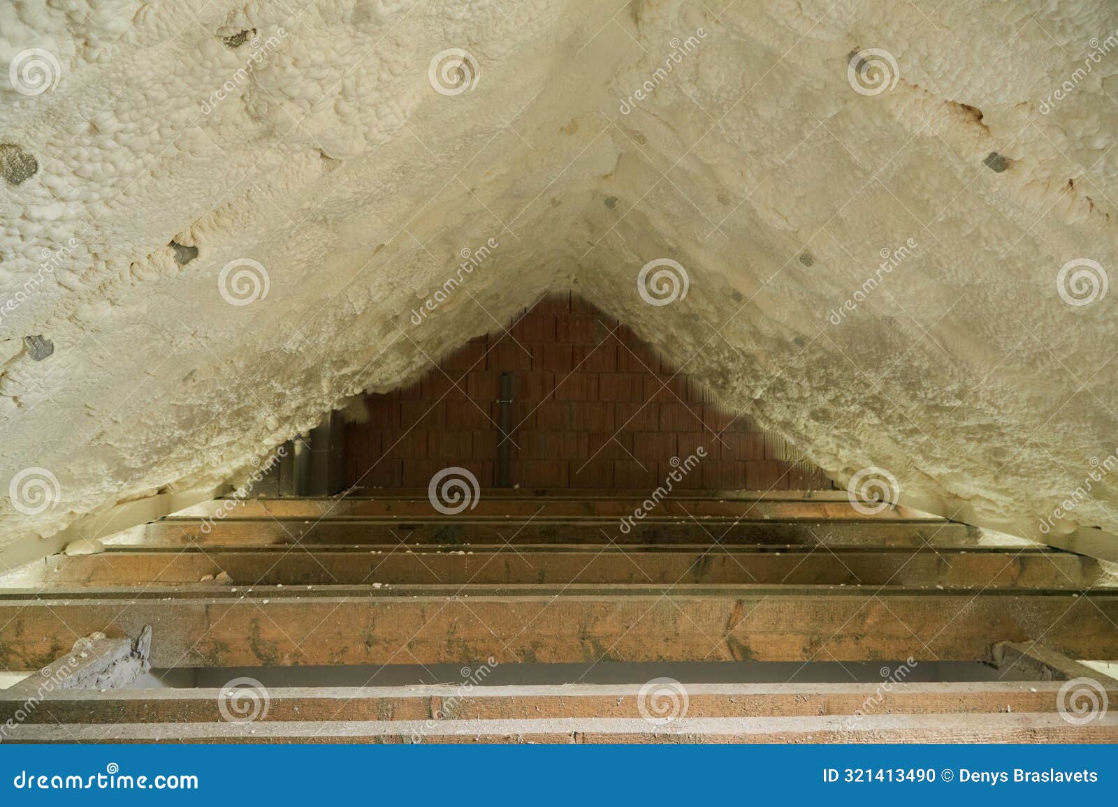 Polyurea Spraying, Foam Coating Insulation of Roof Stock Photo - Image ...