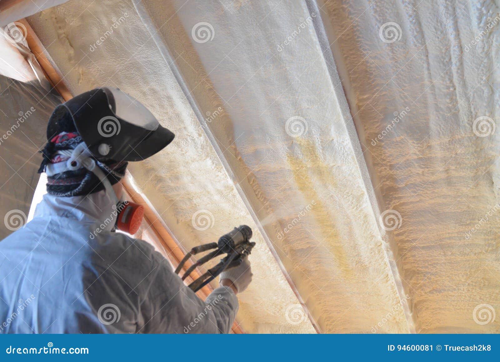 Polyurea Spraying, Warming Foam Coating of Roof, Focus on Wall Stock ...