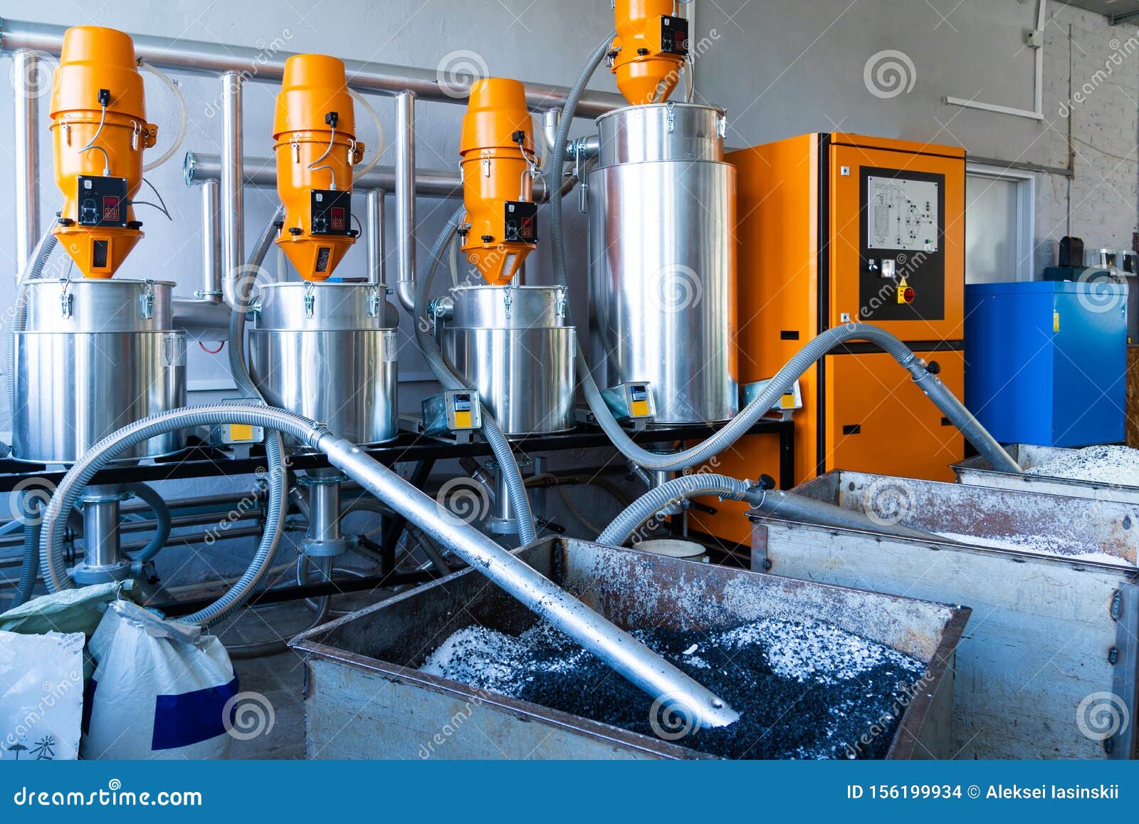 Polyurethane Foam Pipes Production. Manufacturing Facility Stock Photo ...
