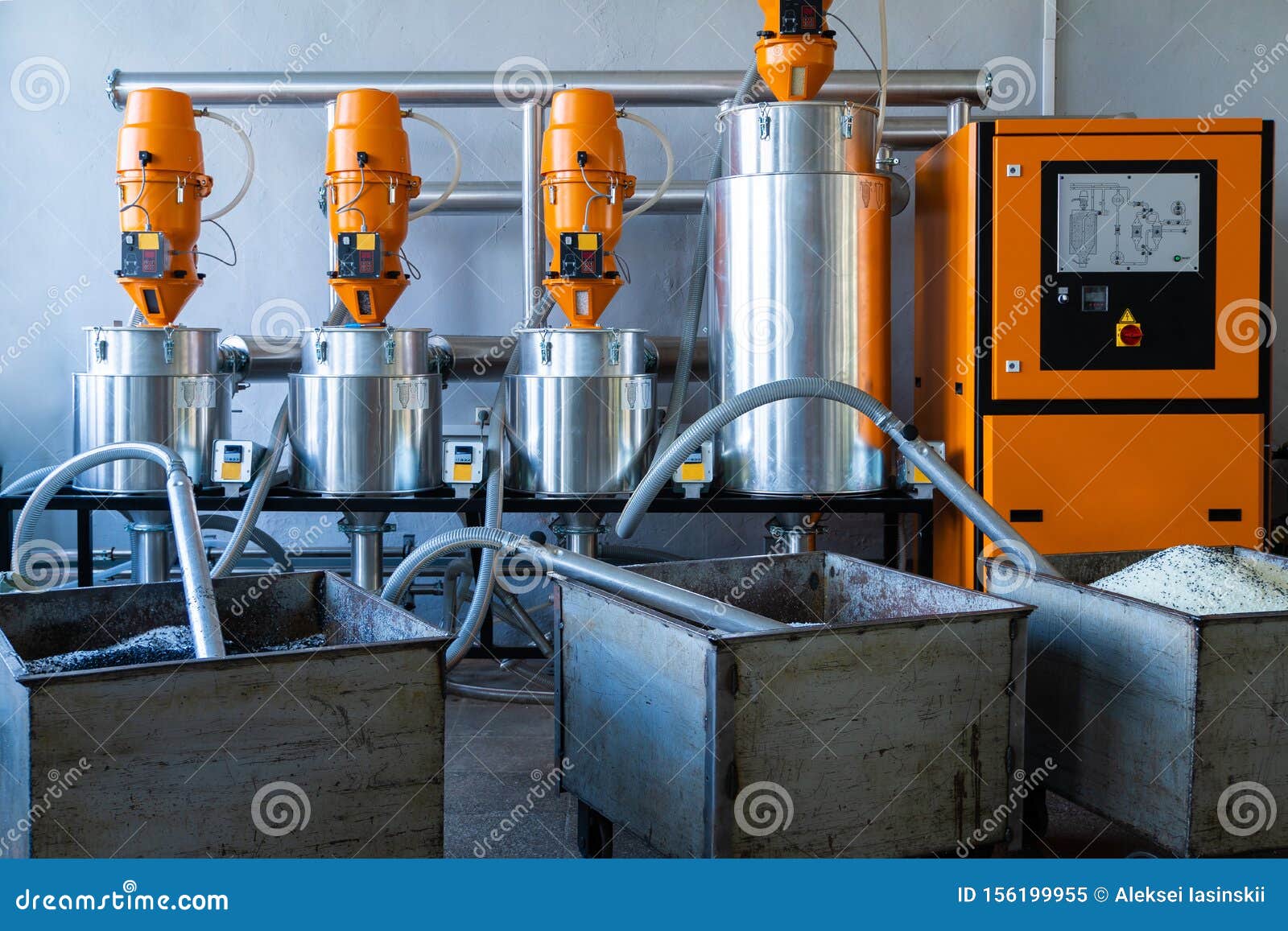 Polyurethane Foam Pipes Production. Manufacturing Facility Stock Image ...