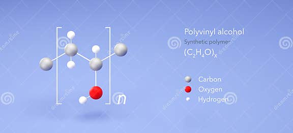 Polyvinyl Alcohol Molecule, Molecular Structures, Synthetic Polymer ...