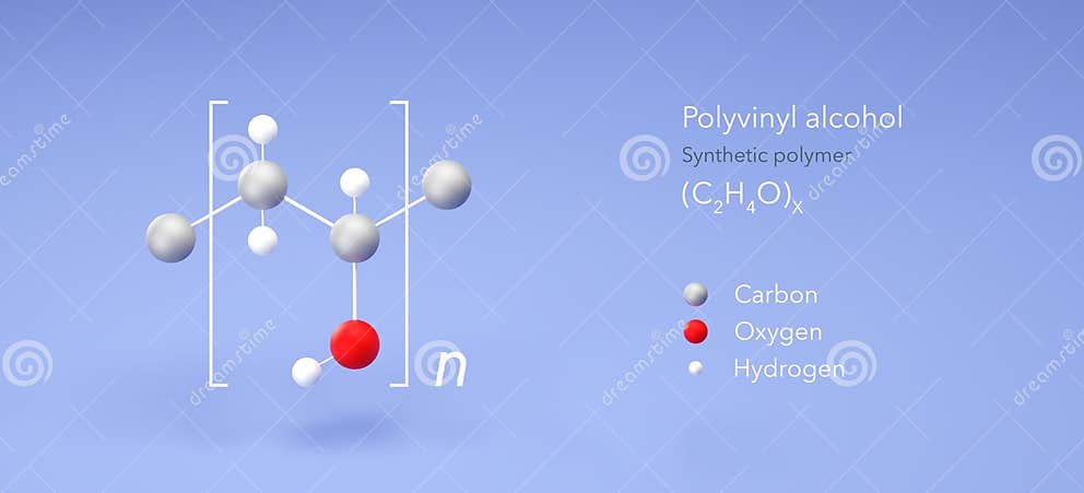 Polyvinyl Alcohol Molecule, Molecular Structures, Synthetic Polymer ...