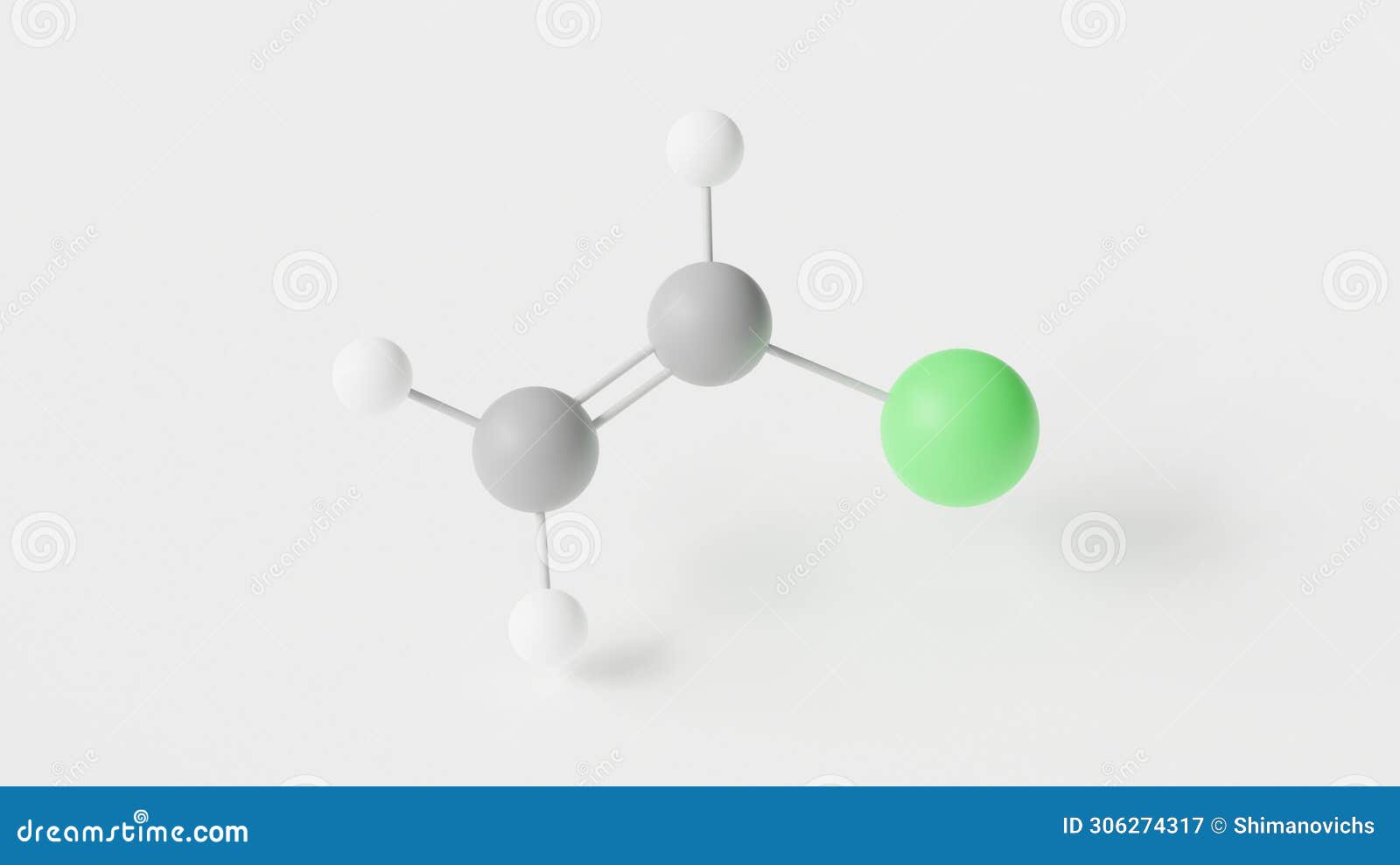 Polyvinyl Chloride Molecule 3d, Molecular Structure, Ball and Stick ...