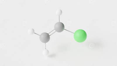Polyvinyl Chloride Molecule 3d, Molecular Structure, Ball and Stick ...