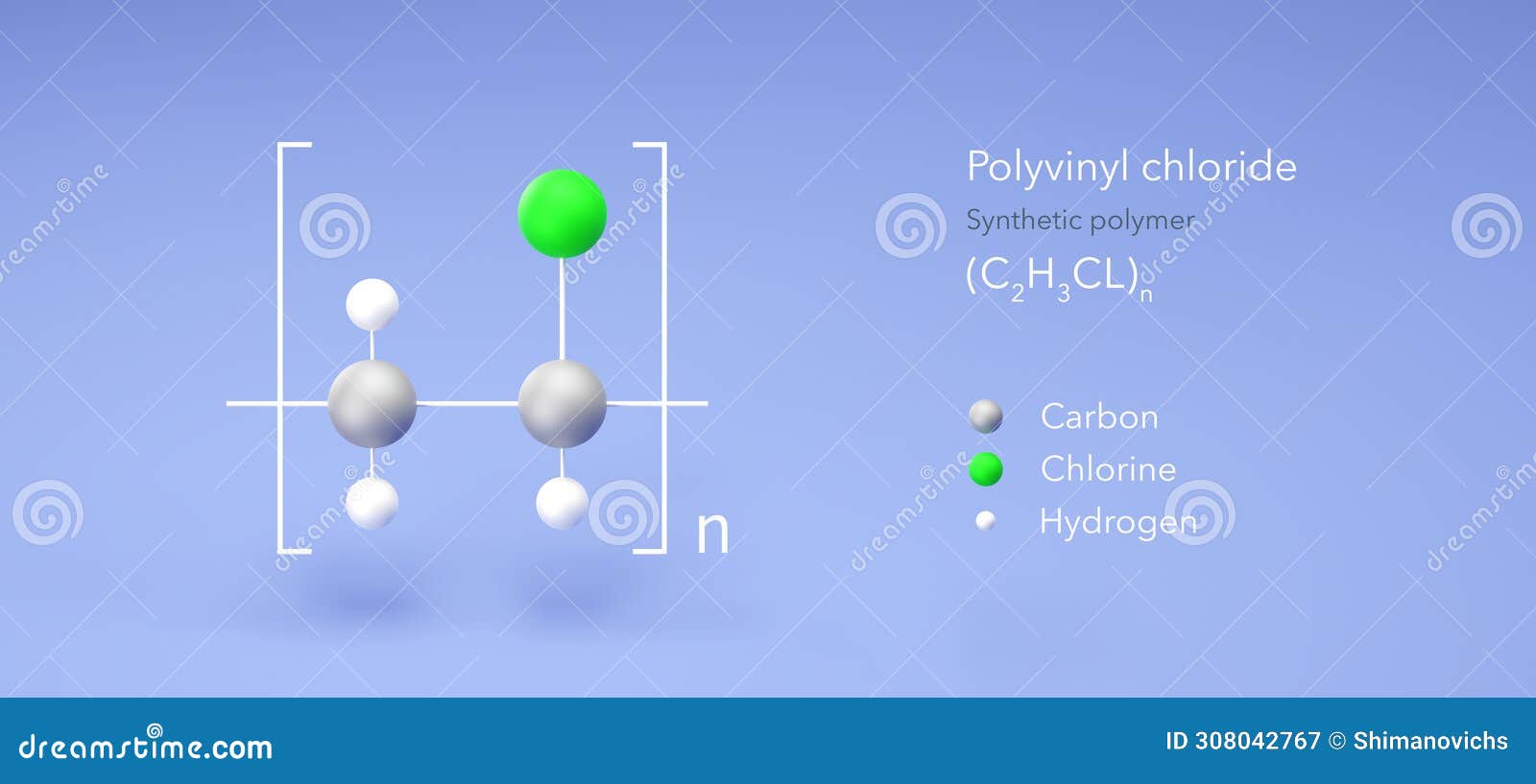 Polyvinyl Chloride Molecule, Molecular Structures, Synthetic Polymer ...