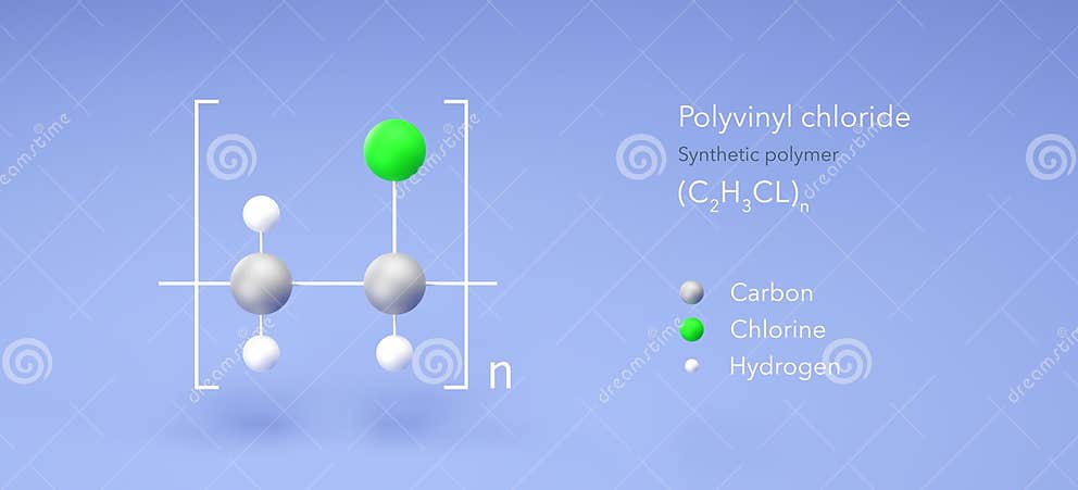 Polyvinyl Chloride Molecule, Molecular Structures, Synthetic Polymer ...