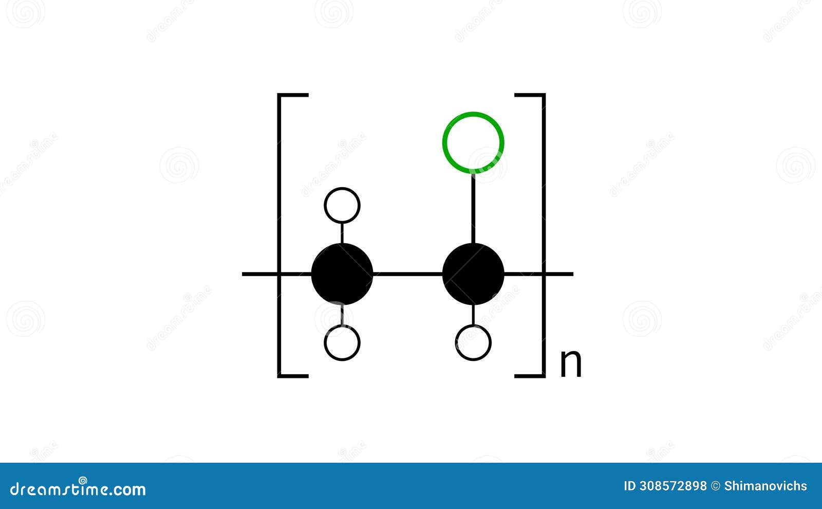 Polyvinyl Chloride Molecule, Structural Chemical Formula, Ball-and ...