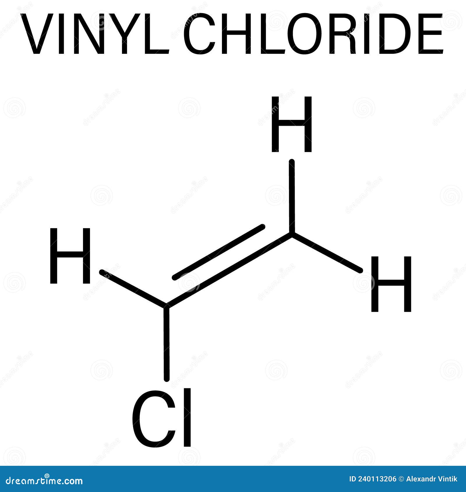 Polyvinylchlorid Oder PVC-Baustein. Skelettformel. Chemische Struktur ...