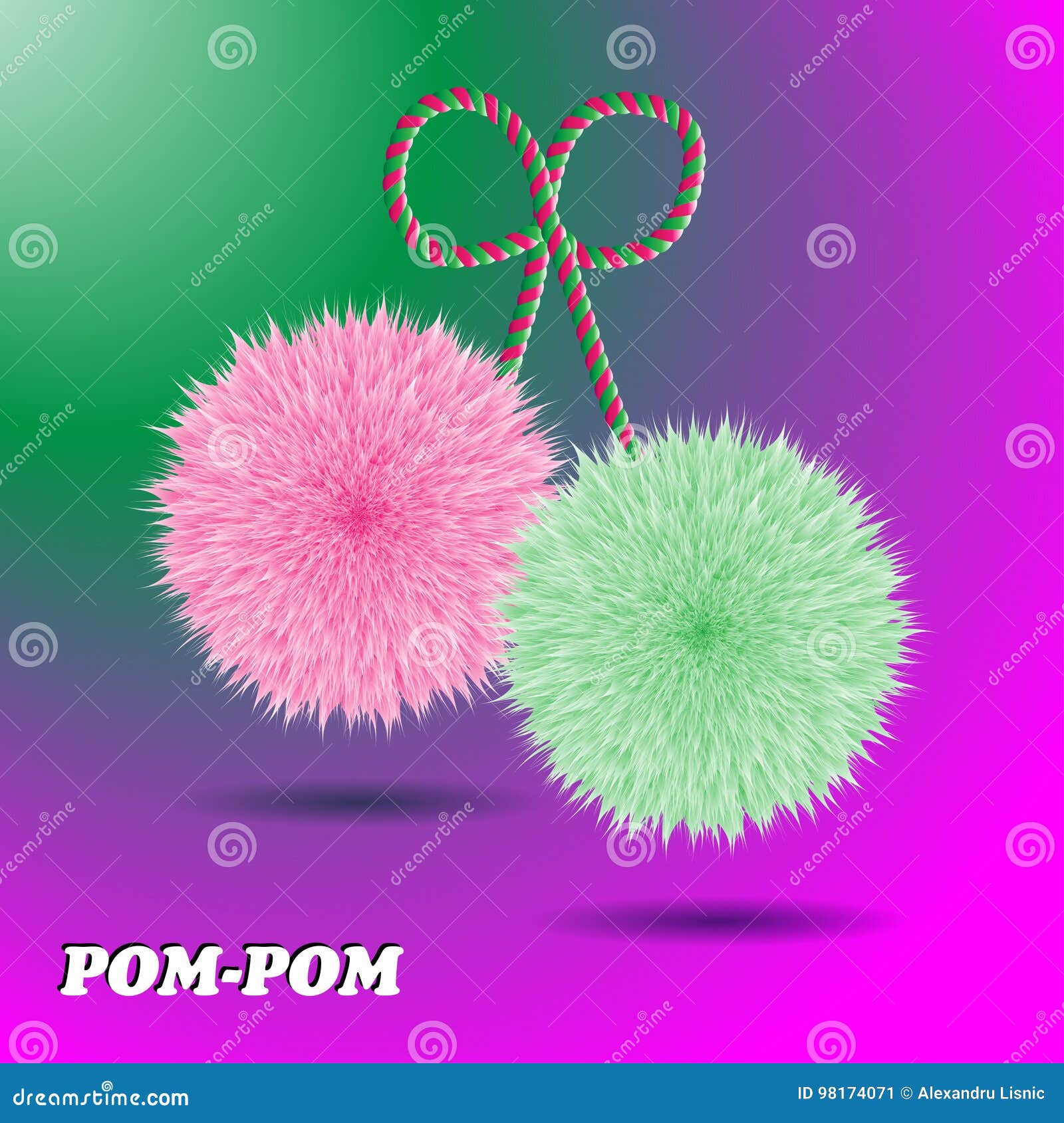 Pom Pom illustration de vecteur. Illustration du vecteur - 98174071