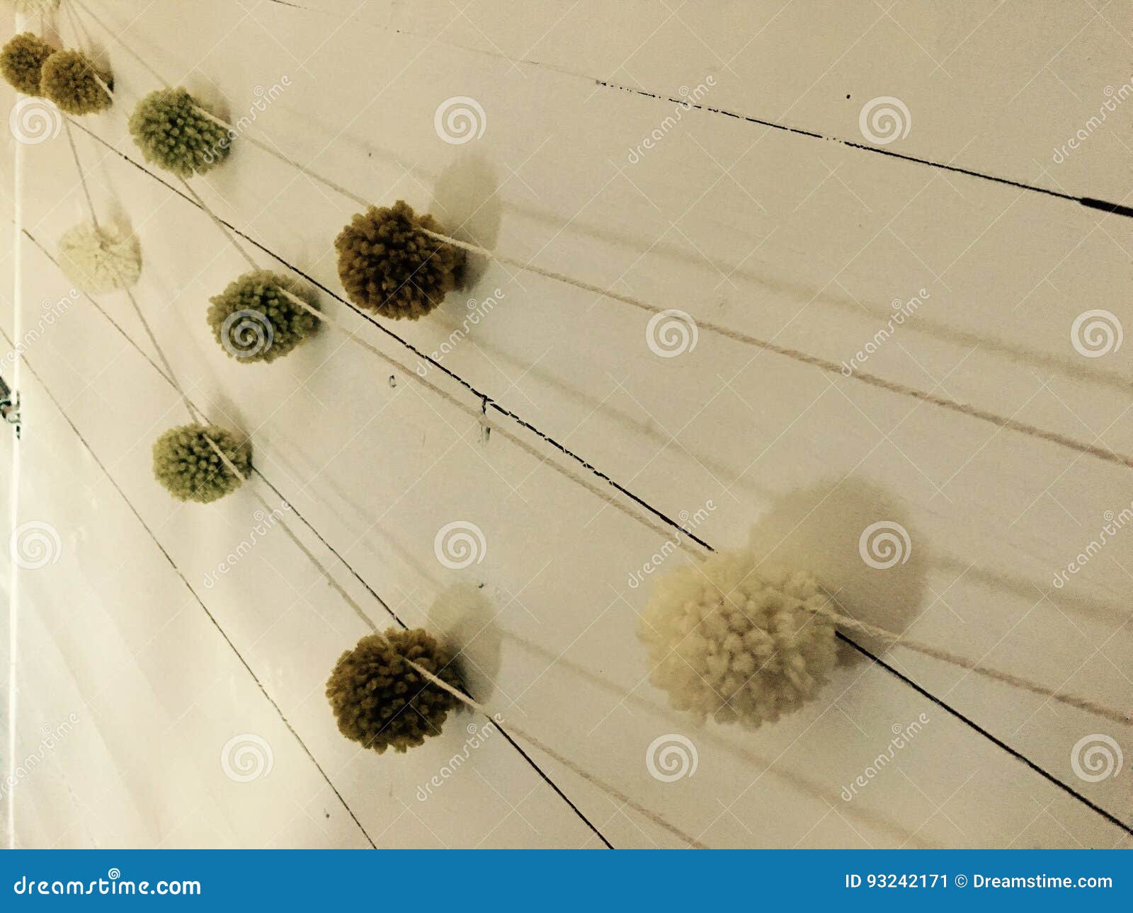 Pom poms stock image. Image of decorations, string, festive - 93242171