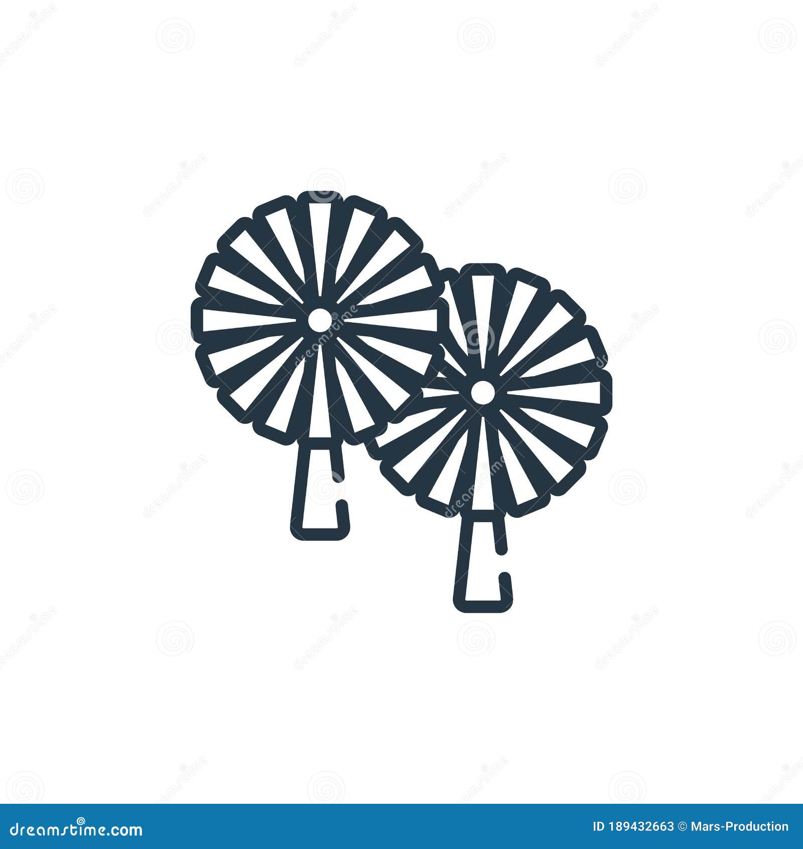 Pom Pom Vector Icon Isolated on White Background. Outline, Thin Line ...