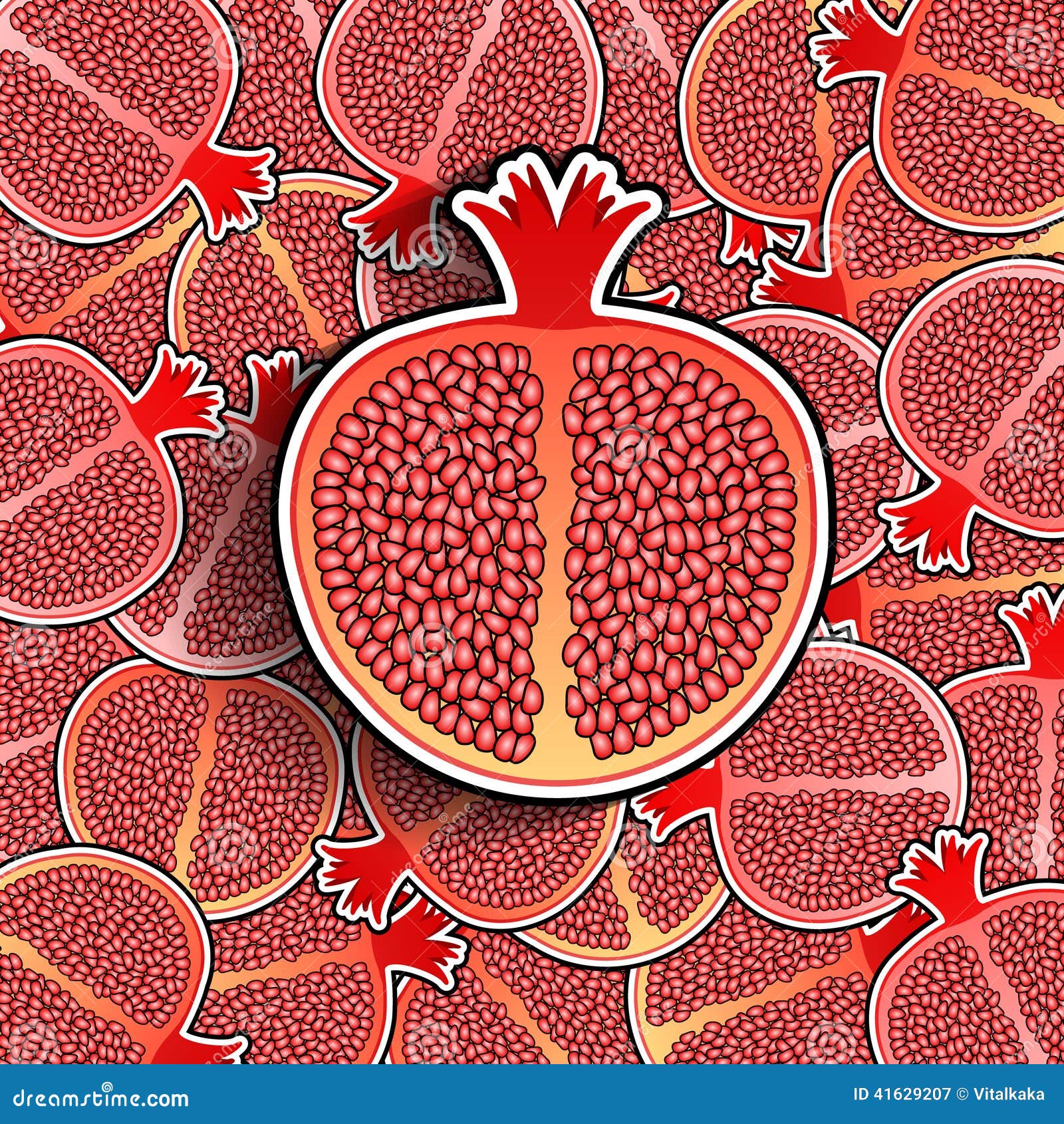 Pomegranate background stock vector. Illustration of graphic - 41629207