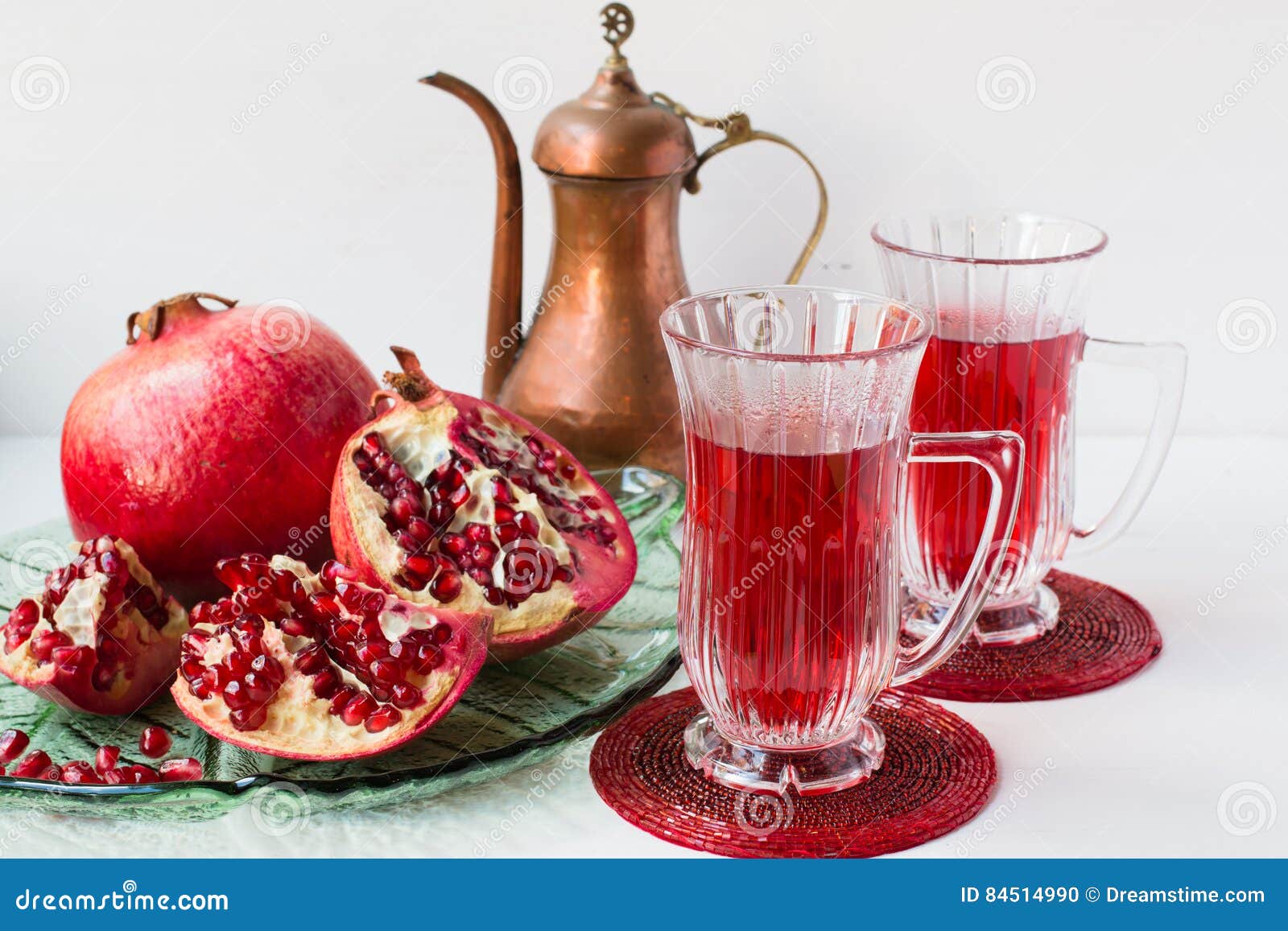Pomegranate Drink and Pomegranate. Stock Photo - Image of fruit, juice ...