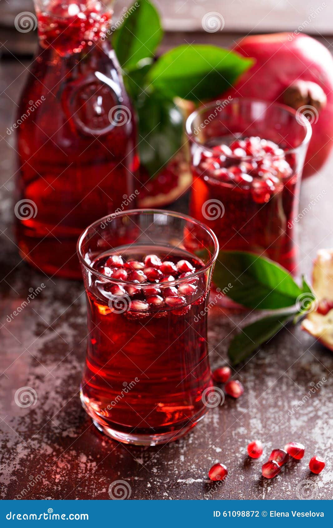 Pomegranate Drink with Sparkling Water Stock Photo - Image of green ...