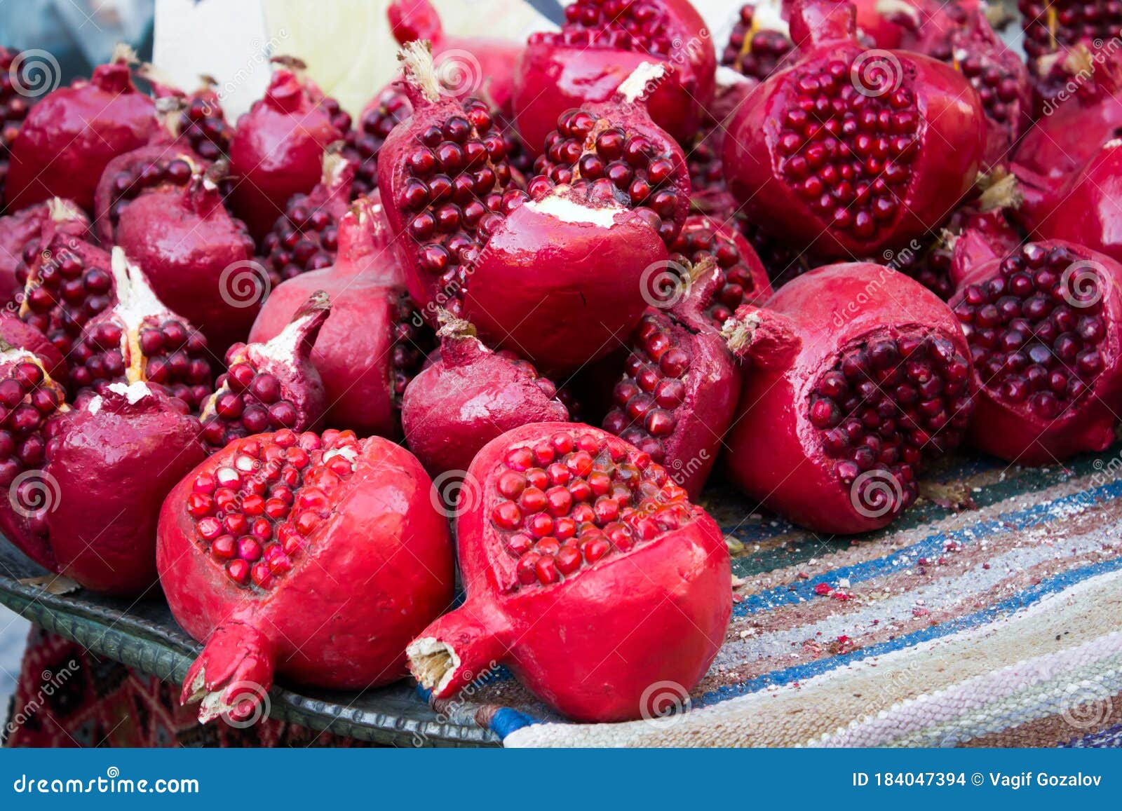 Pomegranate Fruit Monuments in Group Stock Photo - Image of food, juicy ...