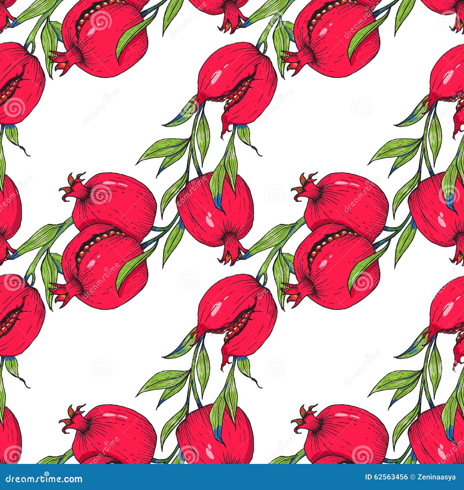 Pomegranate fruit pattern stock vector. Illustration of pattern - 62563456