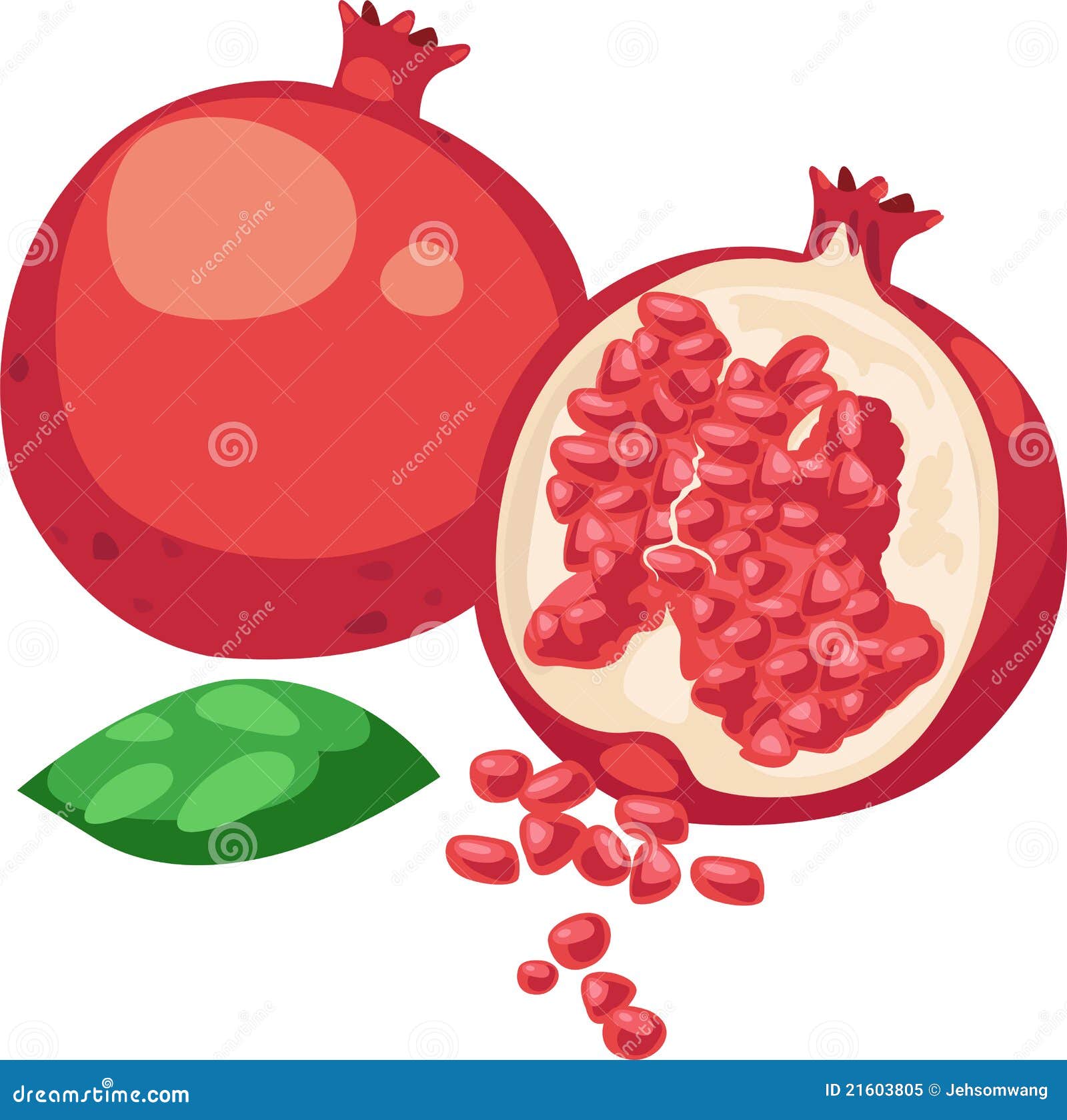 Pomegranate Fruit On Red Background Cartoon Vector | CartoonDealer.com ...