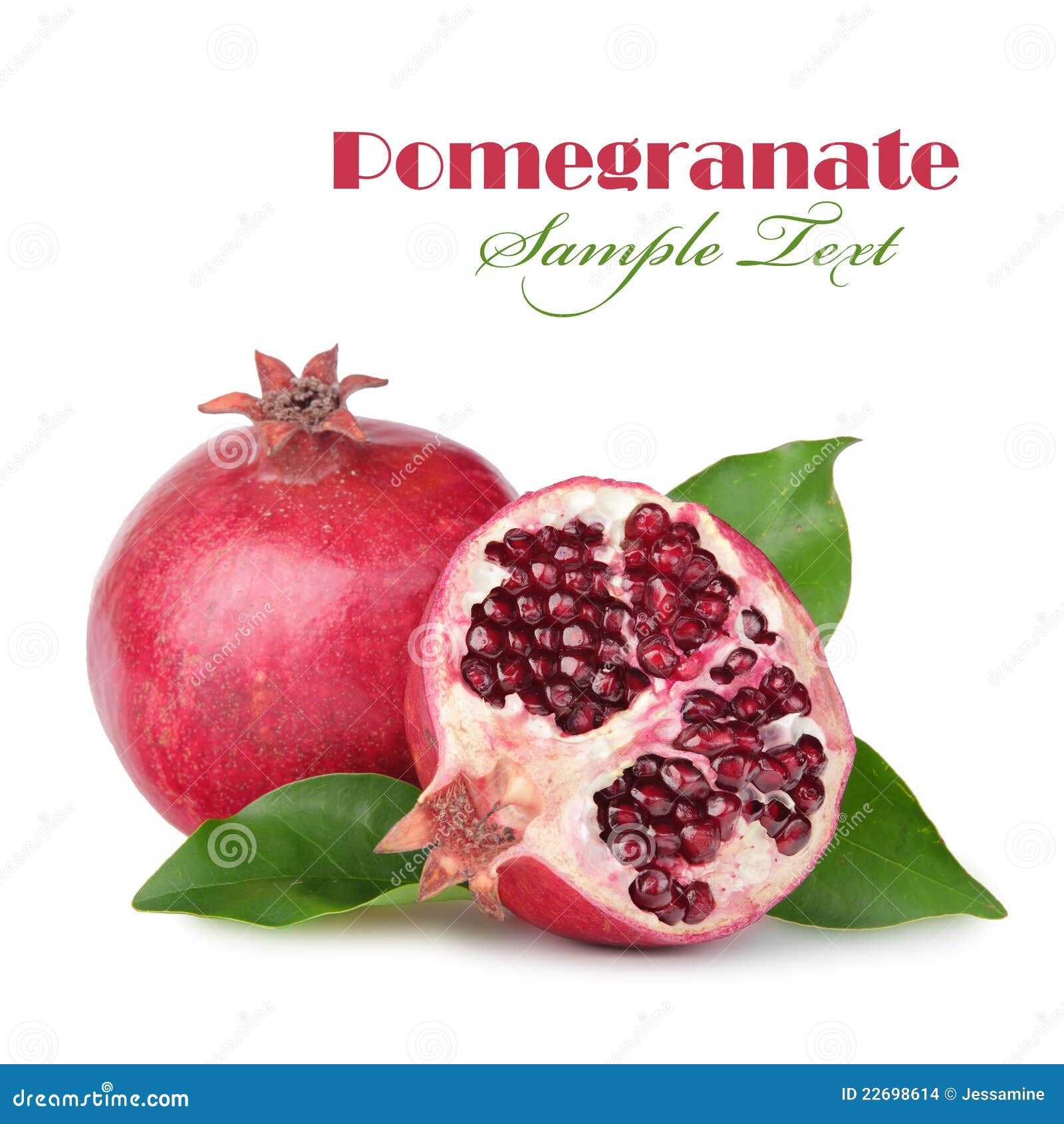 Pomegranate with leaves stock photo. Image of summer - 22698614
