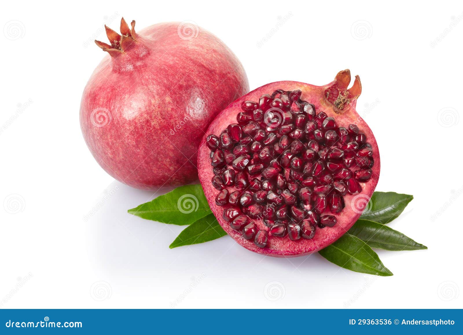 Pomegranate with leaves stock photo. Image of meal, leaf - 29363536
