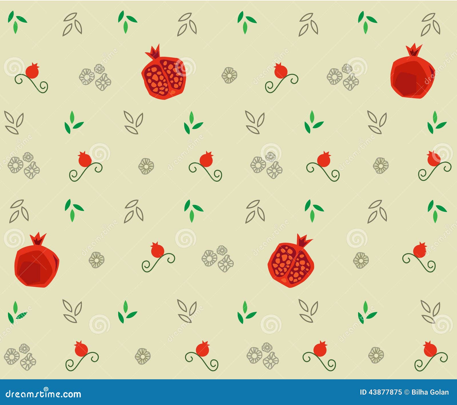 Pomegranate Pattern stock vector. Illustration of fruit - 43877875